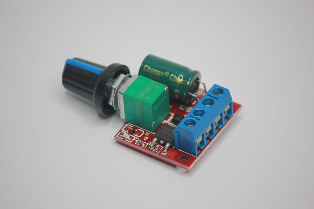 DC MOTOR SPEED CONTROLLER MODULE, 5A 90W 4.5V-35V, ADJUSTABLE SPEED ...