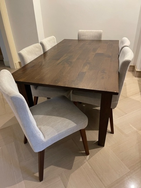 DINING SET -- six Jimmy Possum chairs and solid wood table from ...
