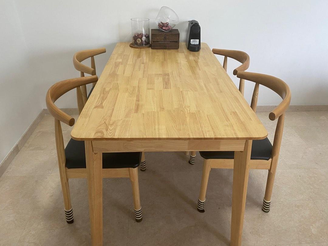Dining table and chairs set / Nordic Wooden table, Furniture & Home ...