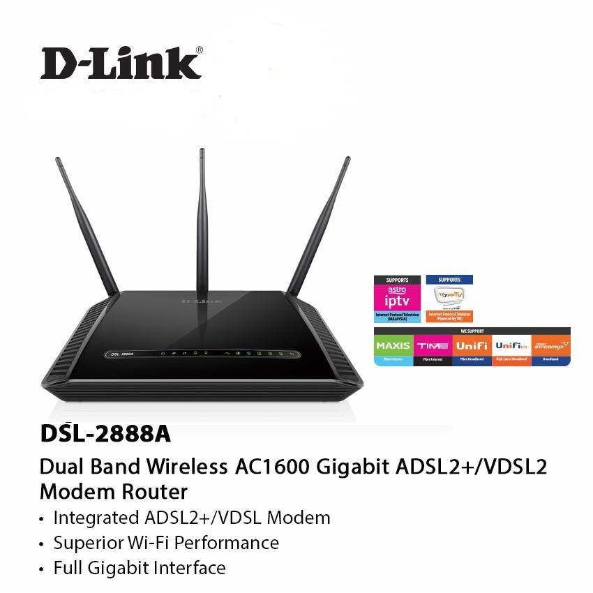 D-Link DSL-2888A AC1600 Dual Band Wireless Gigabit ADSL2+/VDSL2 Modem ...