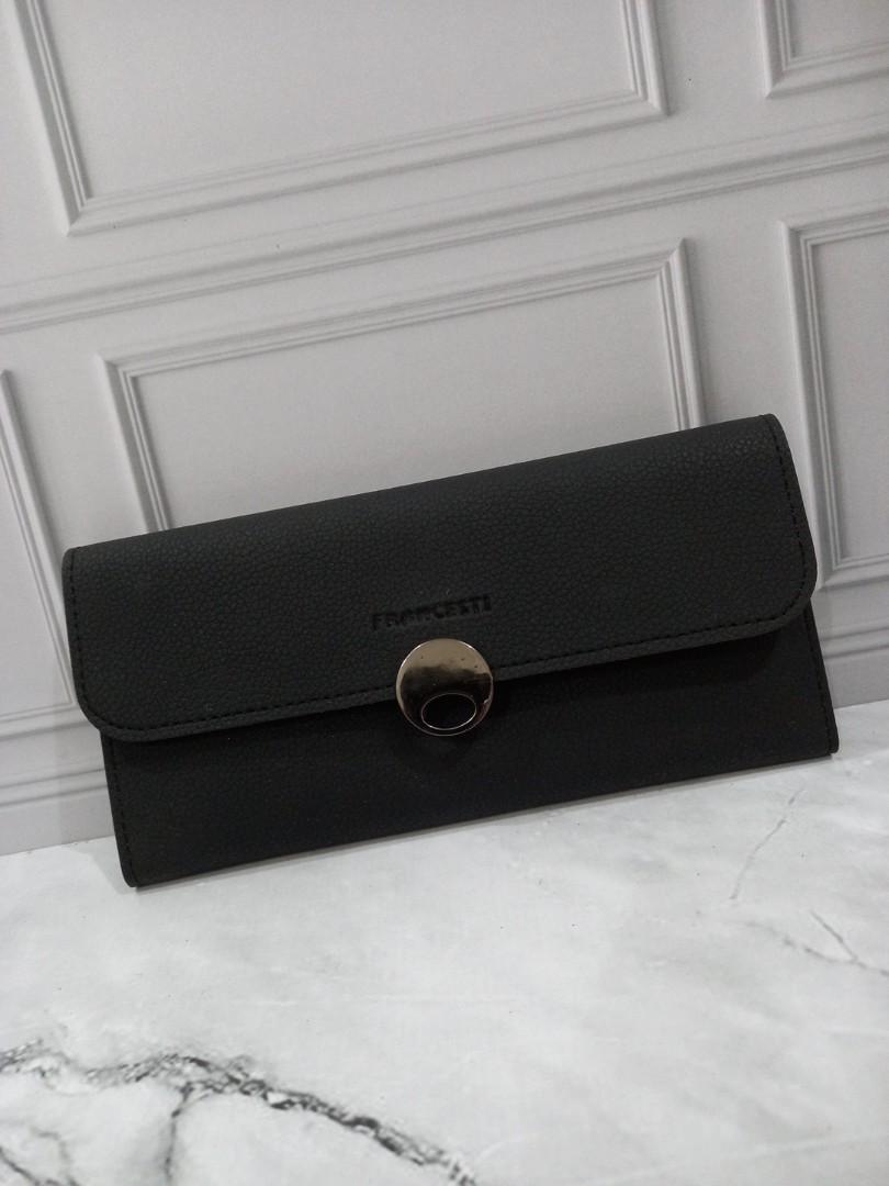 Dompet lipat 3 Francesti original black and marroon, Fesyen Wanita, Tas ...