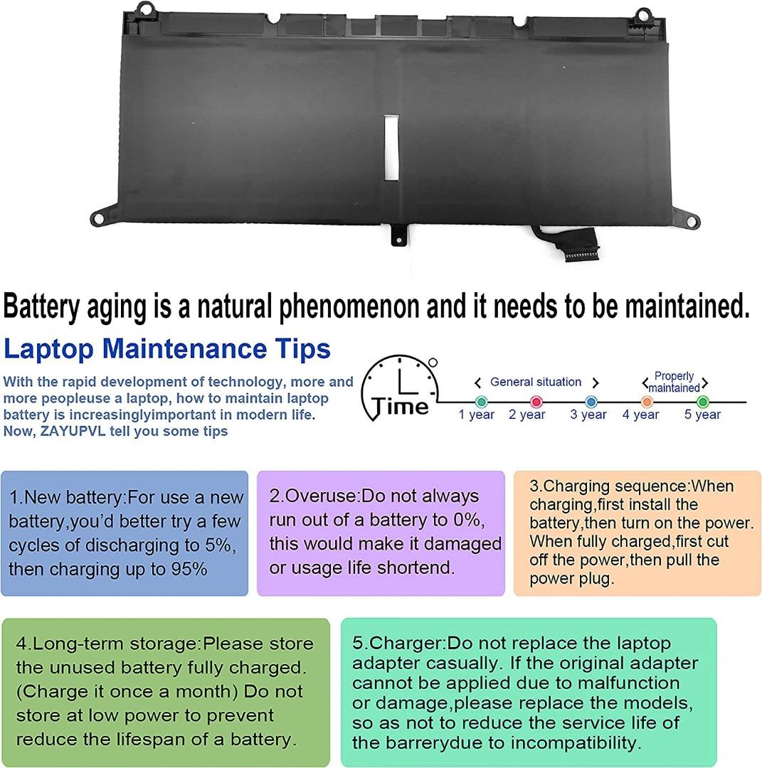DXGH8 Battery for Dell Inspiron 13 7000 7390 7391 2-in-1 5390 5391 14 ...