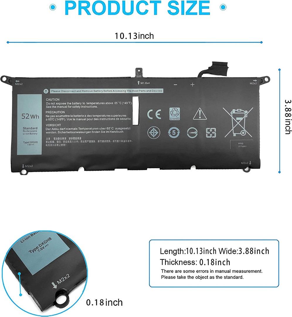 DXGH8 Battery for Dell Inspiron 13 7000 7390 7391 2-in-1 5390 5391 14 ...
