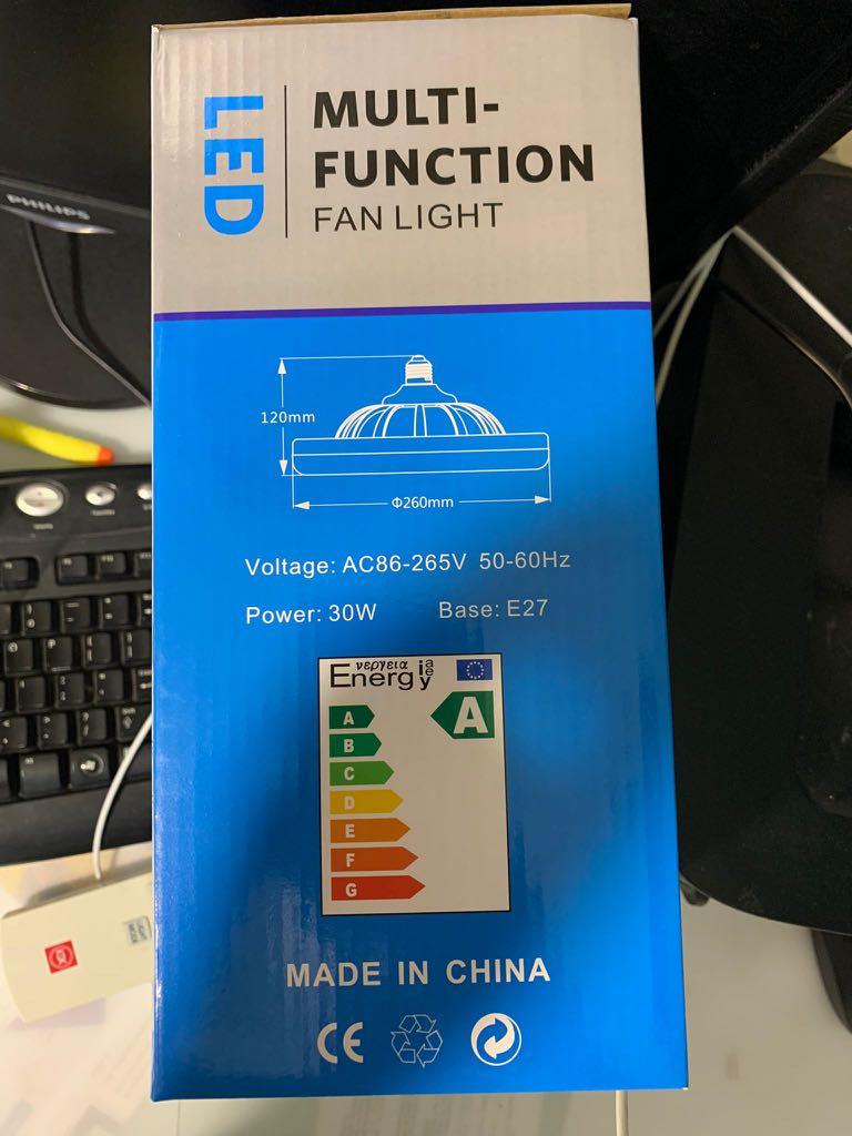 E27 led bulb with fan ( ventilation for bathroom ), Furniture & Home ...