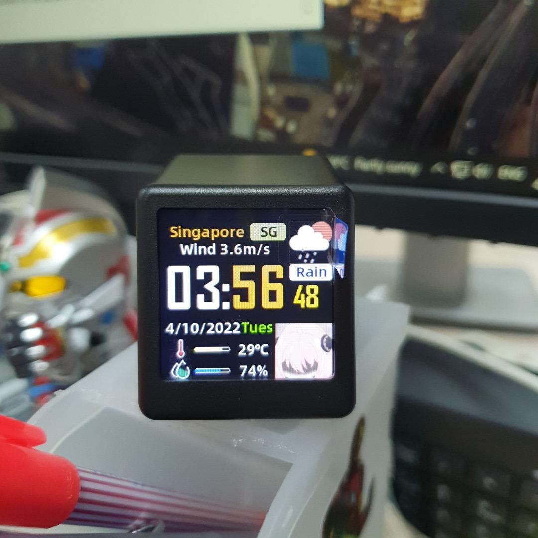 [ENGLISH] Mini TV Desktop Gadget Wifi clock time date weather custom ...