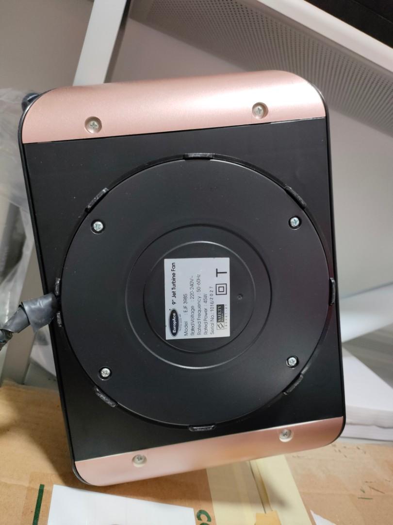 europace 9" jet turbine fan ejf398s rose gold edition, Furniture & Home ...