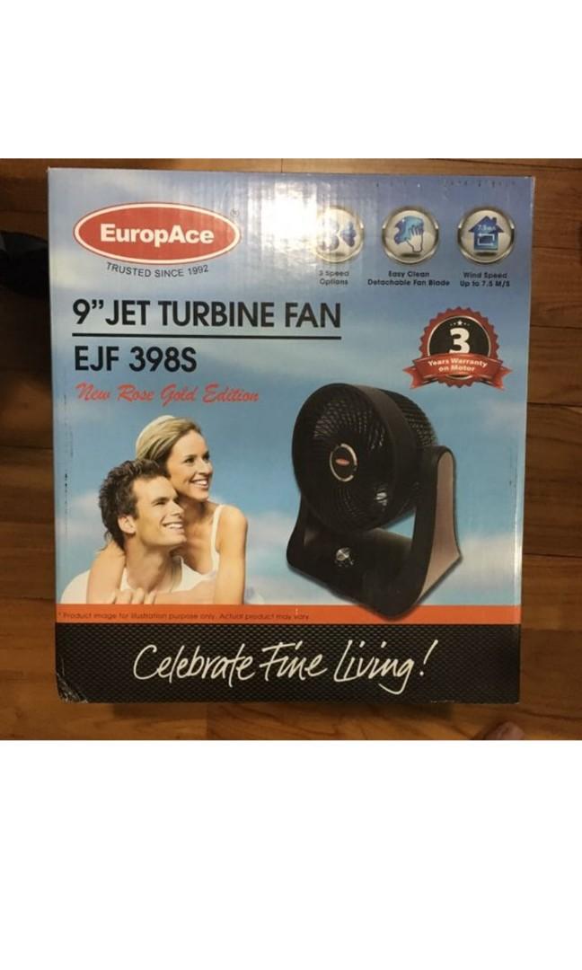 europace 9" jet turbine fan ejf398s rose gold edition, Furniture & Home ...