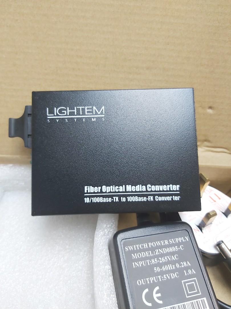全新 光纖 Fiber Optical Media Converter Lightem LS0110-D20-E, 電腦＆科技, 電腦周邊及 ...