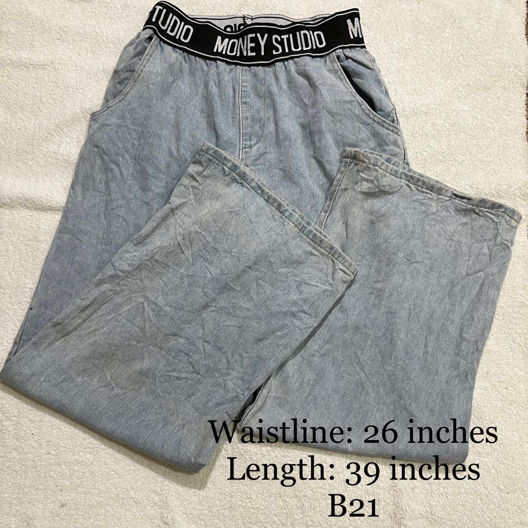 Garterize Mom Jeans Wide Leg size 26, Women's Fashion, Bottoms, Jeans ...