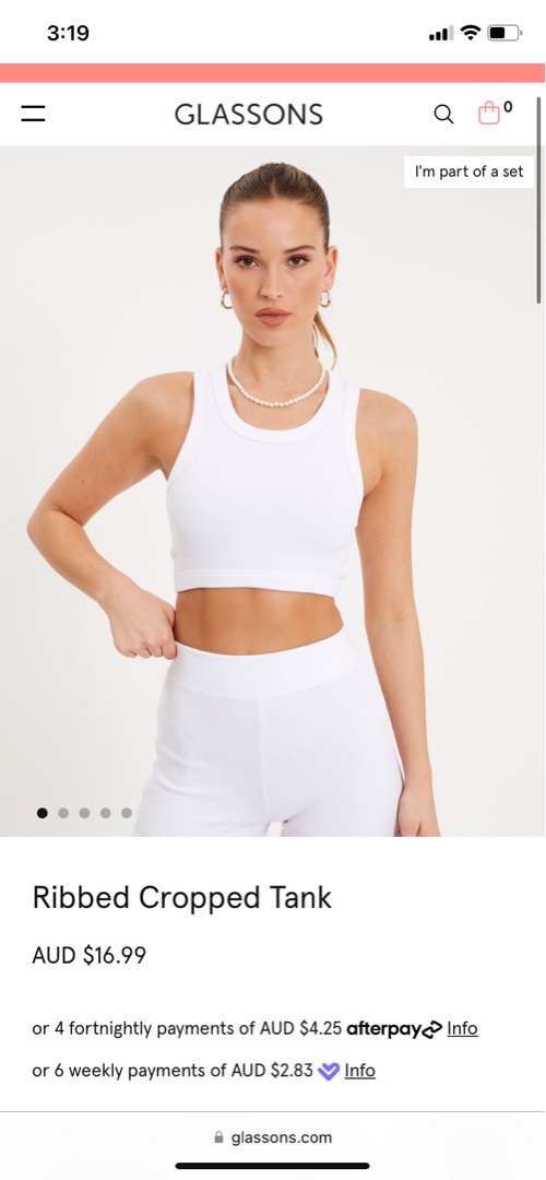Glassons white ribbed cropped tank, Women's Fashion, Tops, Sleeveless ...