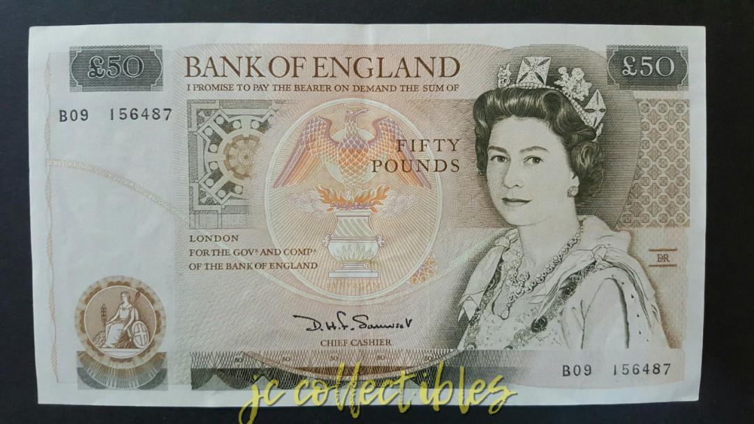 GREAT BRITAIN 50 POUNDS P381 B 1981 QUEEN ST.PAUL RARE MONEY BILL UK ...