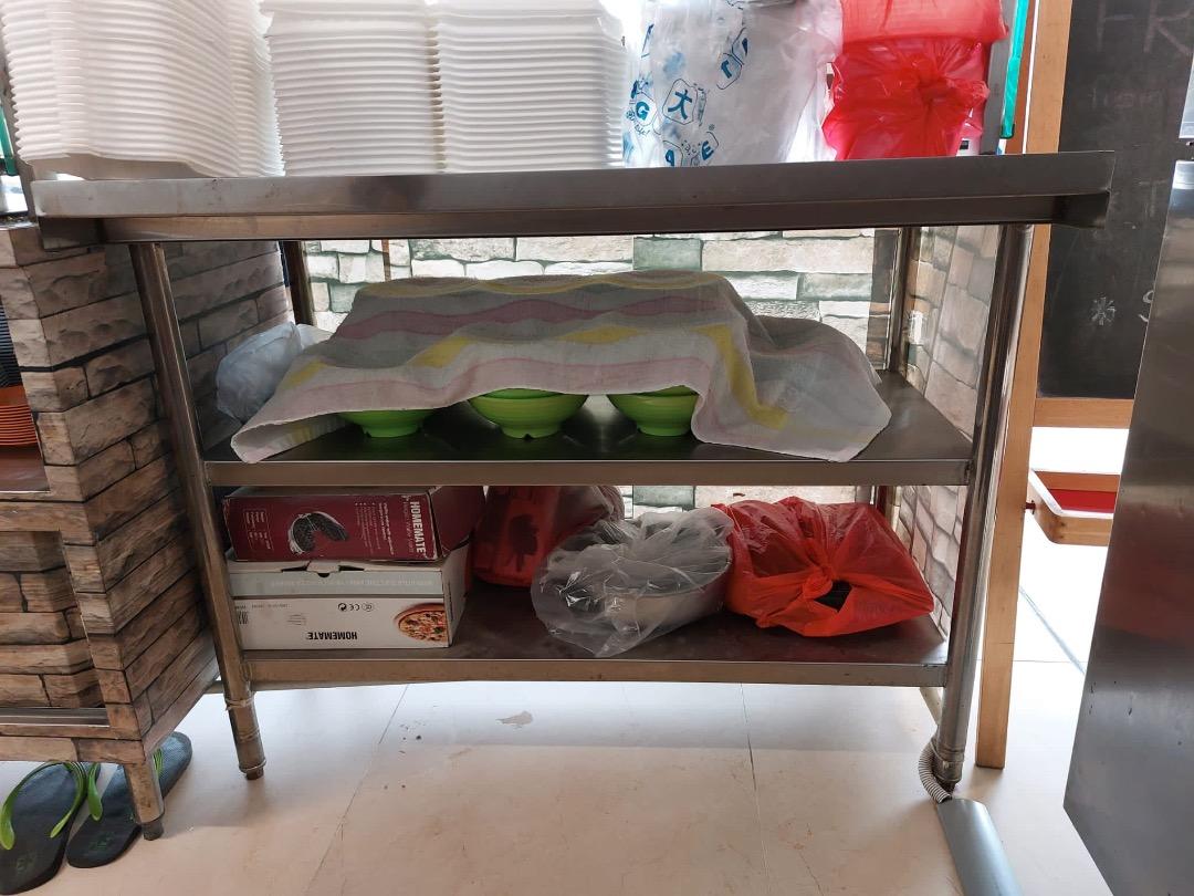 Hawker/foodstall stainless steel stove table, cupboards, table,rack ...