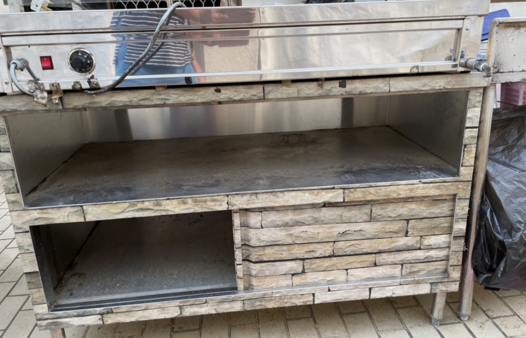 Hawker/foodstall stainless steel stove table, cupboards, table,rack ...