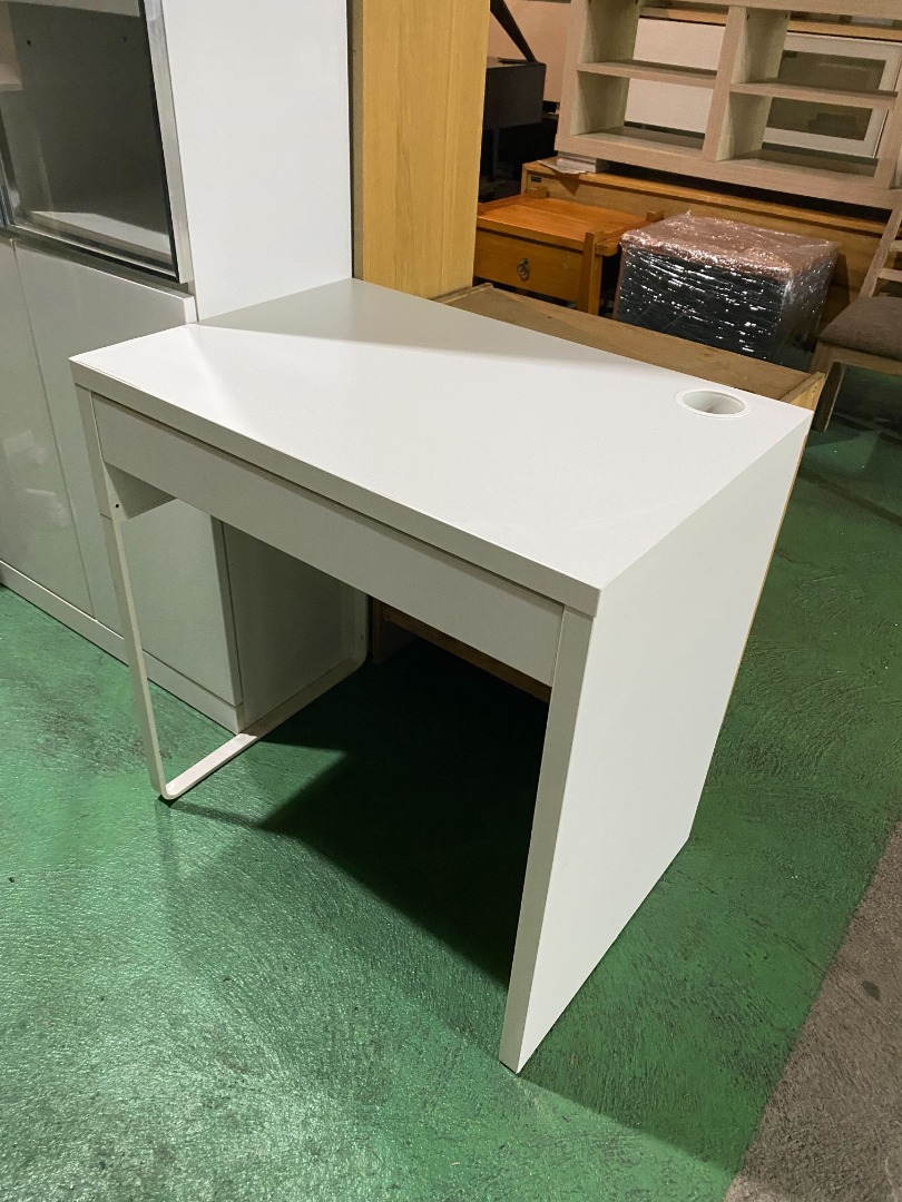 Ikea White Micke Writing Table, Furniture & Home Living, Furniture ...