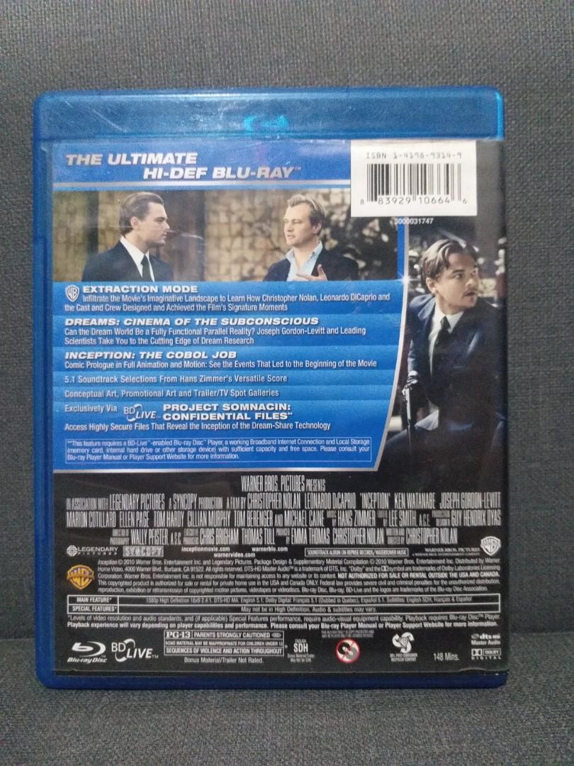 Inception blu ray, Hobbies & Toys, Music & Media, CDs & DVDs on Carousell