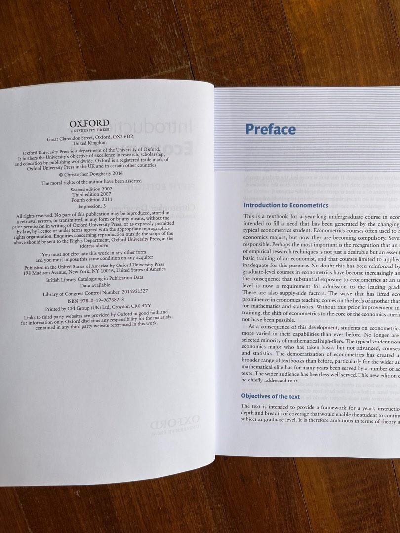 Introduction To Econometrics 5th Edition Christopher Dougherty
