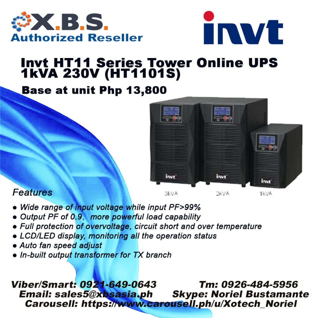 Invt HT11 Series Tower Online UPS 1kVA 230V (HT1101S), Computers & Tech ...