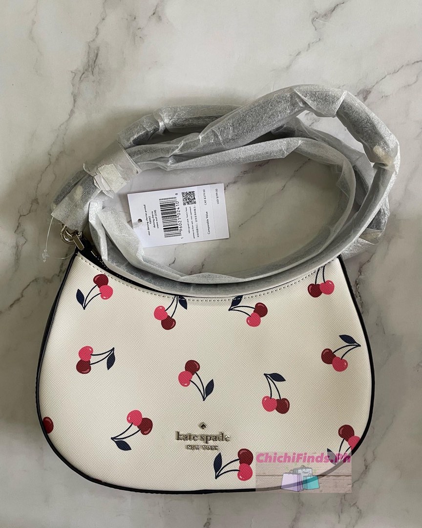 Kate Spade Staci Dancing Cherries Printed Crossbody in Cream Multi ...