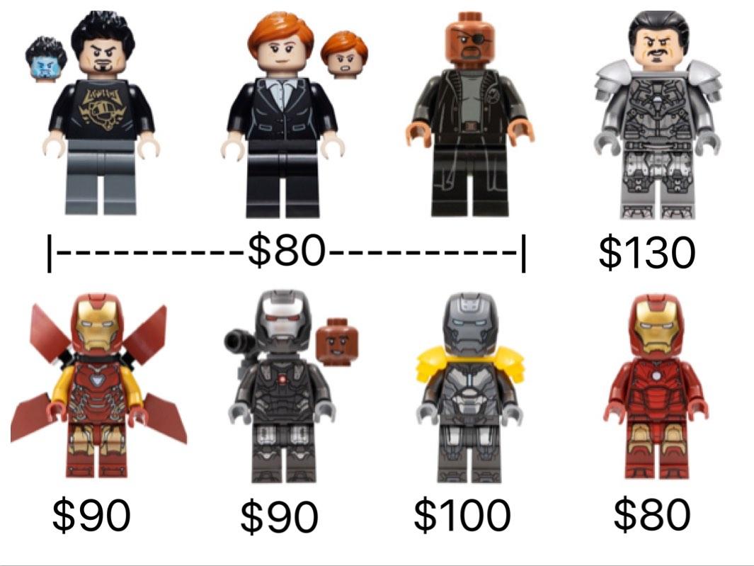 Lego Marvel 76216 - Iron Man Armory - War Machine , MK3 , MK25 , MK85 ...