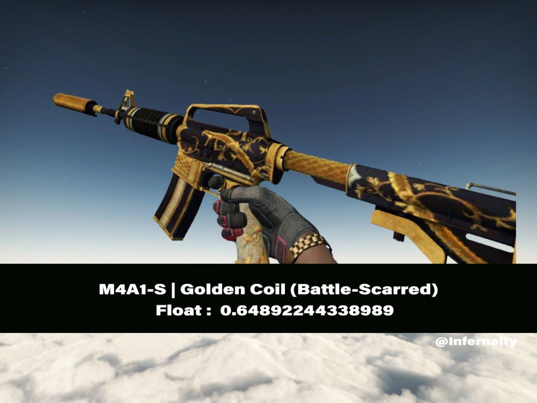 M4A1-S Golden Coil BS CSGO SKINS KNIVES, Video Gaming, Gaming ...