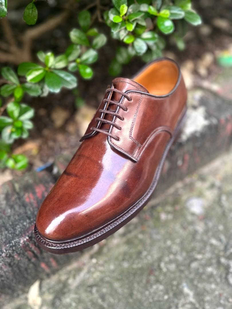 Meermin Shell Cordovan Cigar Plain toe Derby Leather Shoes 7US, Men's ...