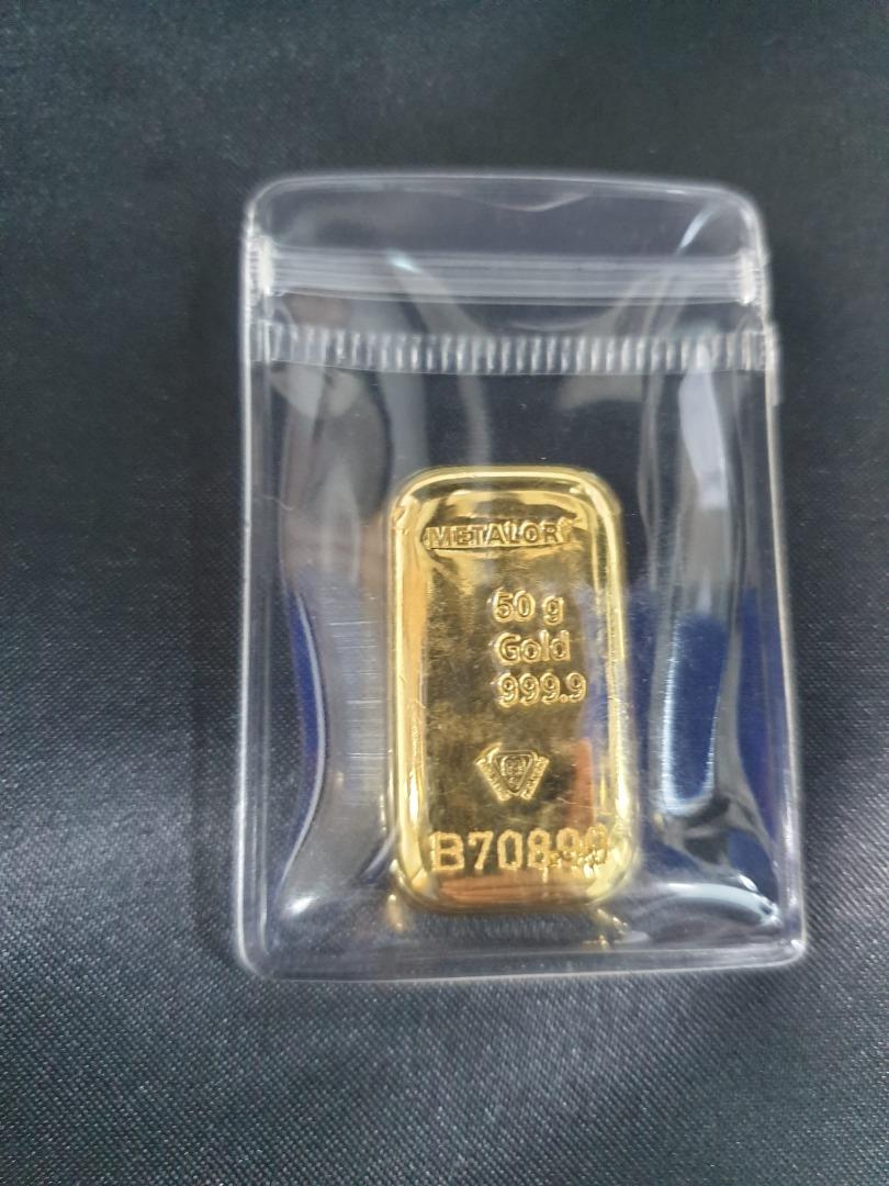 Metalor Gold Cast Bar - 50 g (with Assay Certificate), Hobbies & Toys ...