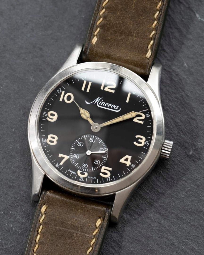 Minerva Pythagore ref.A481 Military dial, Luxury, Watches on Carousell