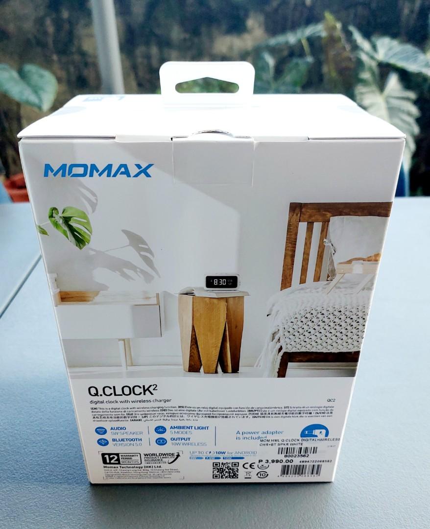 MOMAX Q.Clock 2 Wireless Charging Electronic Alarm Clock QC2 (brand new ...