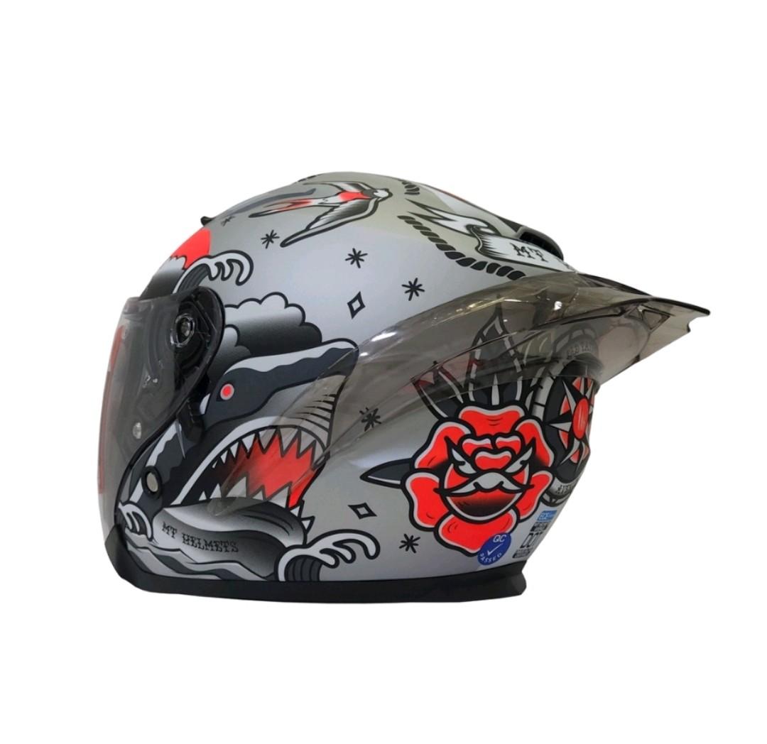 MT Helmet Avenue SV Spoiler (Light Smoke), Motorcycles, Motorcycle ...