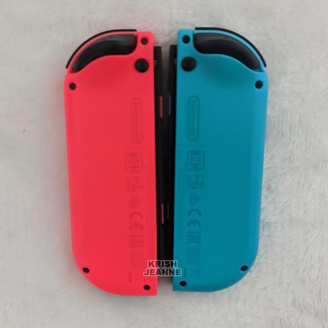 Nintendo Switch Joycons Neon Red Blue, Video Gaming, Gaming Accessories ...