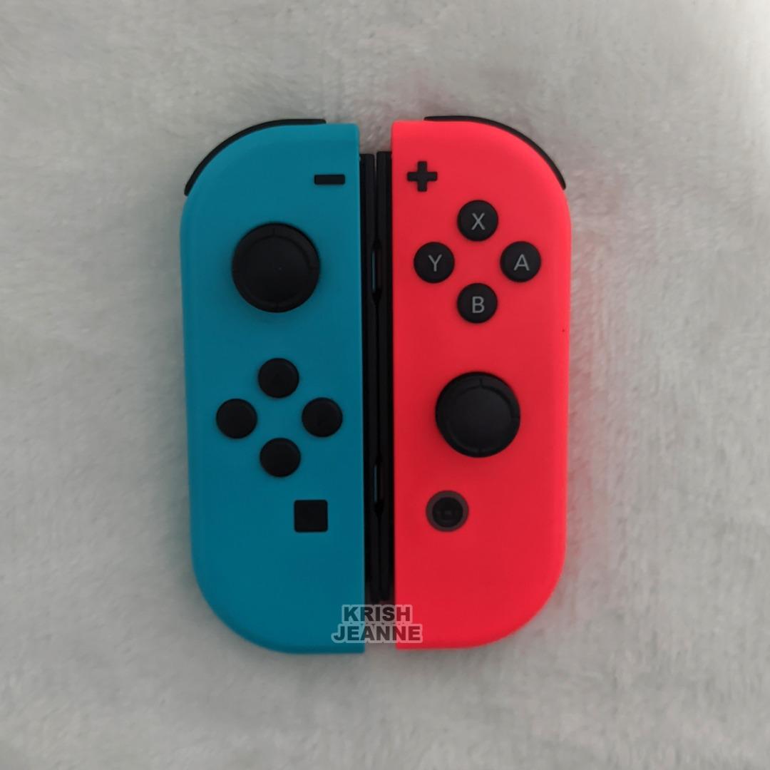 Nintendo Switch Joycons Neon Red Blue, Video Gaming, Gaming Accessories ...