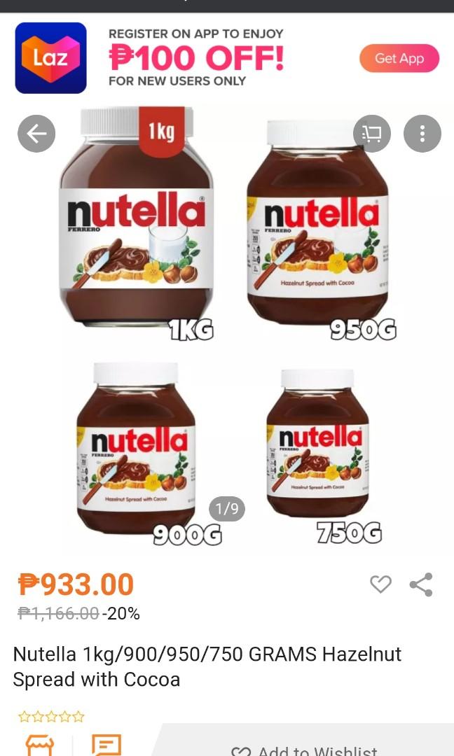 Nutella hazelnut spread 950g, Food & Drinks, Packaged & Instant Food on ...