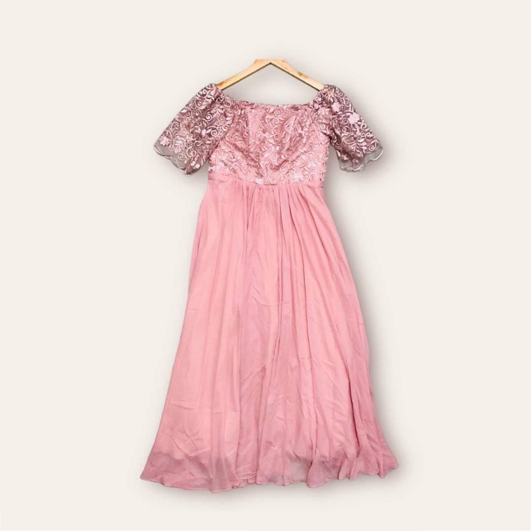 Old Rose color Gown for bridesmaid/abay/wedding, Women's Fashion ...