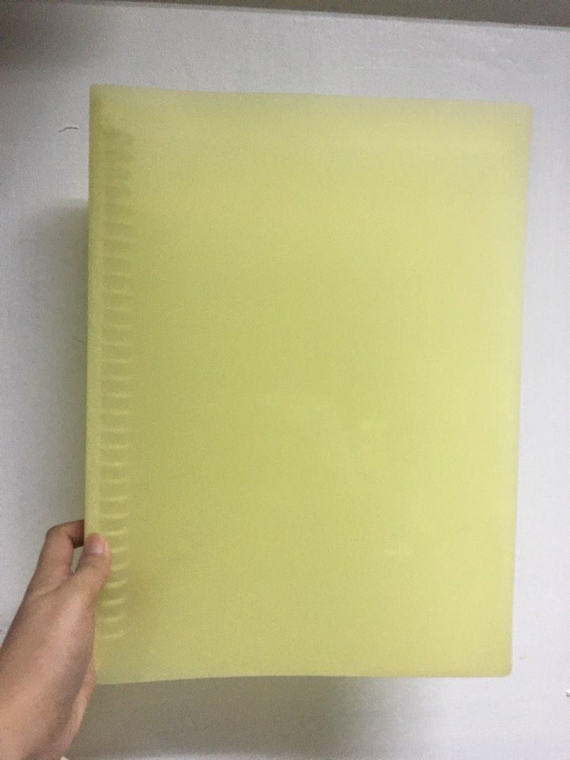 Pastel Yellow transparent A4 binder folder ring type, Hobbies & Toys ...