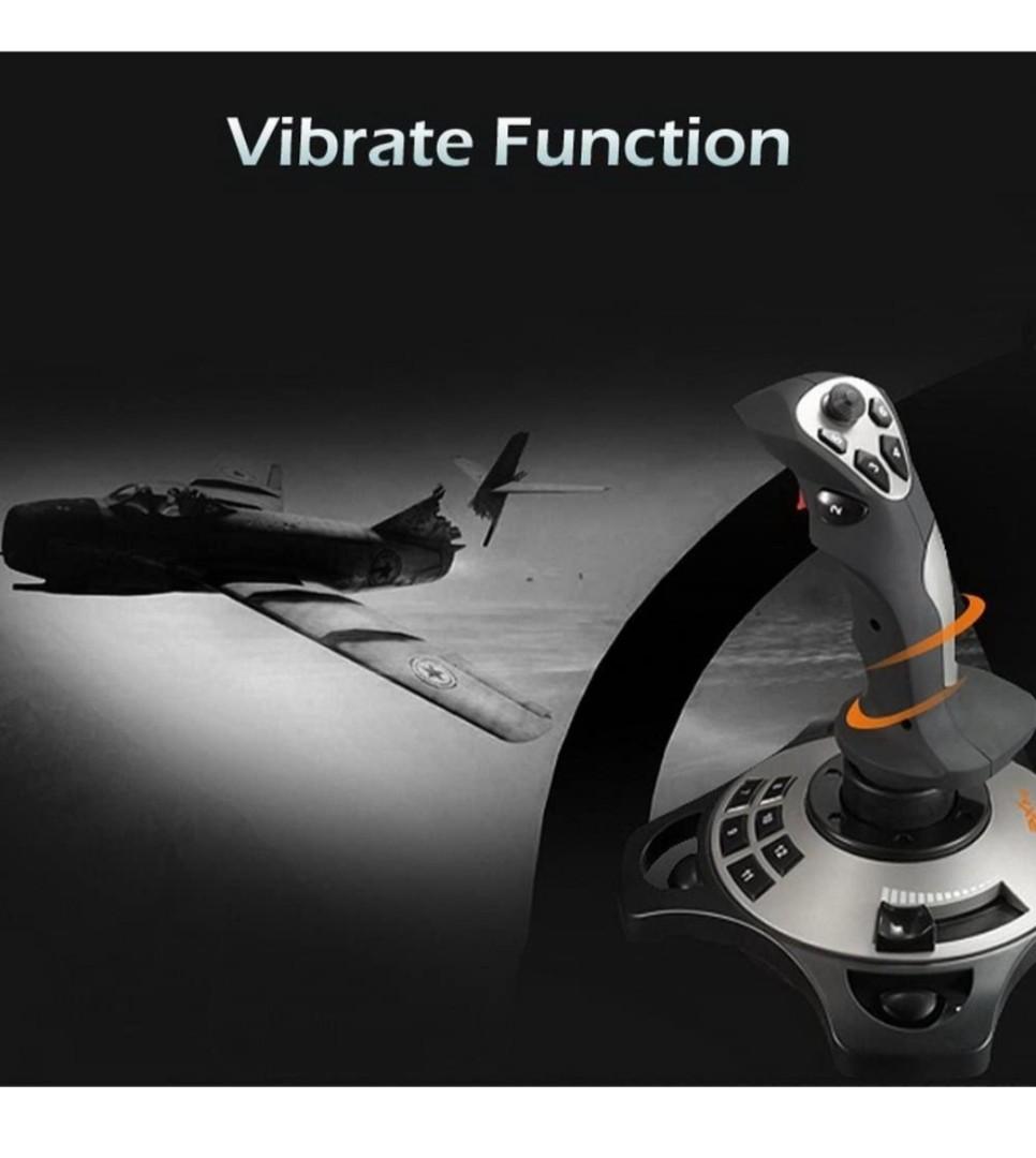 PC Joystick, USB Game Controller with Vibration Function and Throttle ...