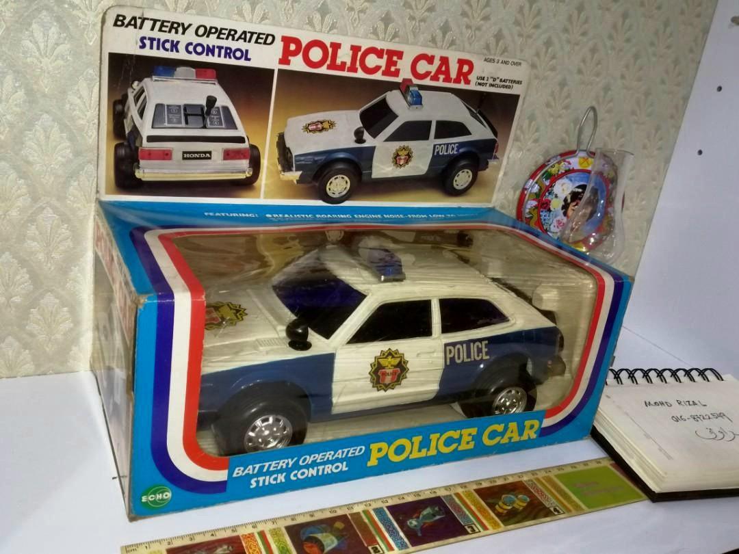 Police Car Battery Operated Stick Control 70s 80s not Hotwheels ...