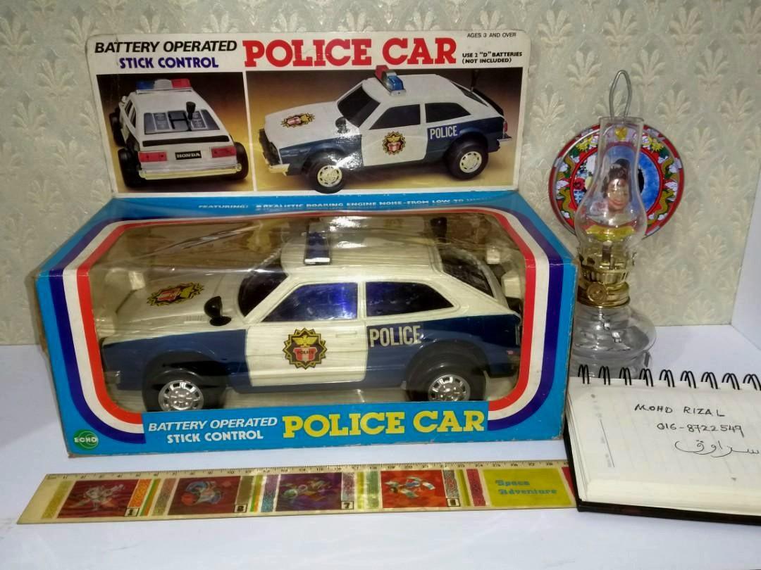 Police Car Battery Operated Stick Control 70s 80s not Hotwheels ...