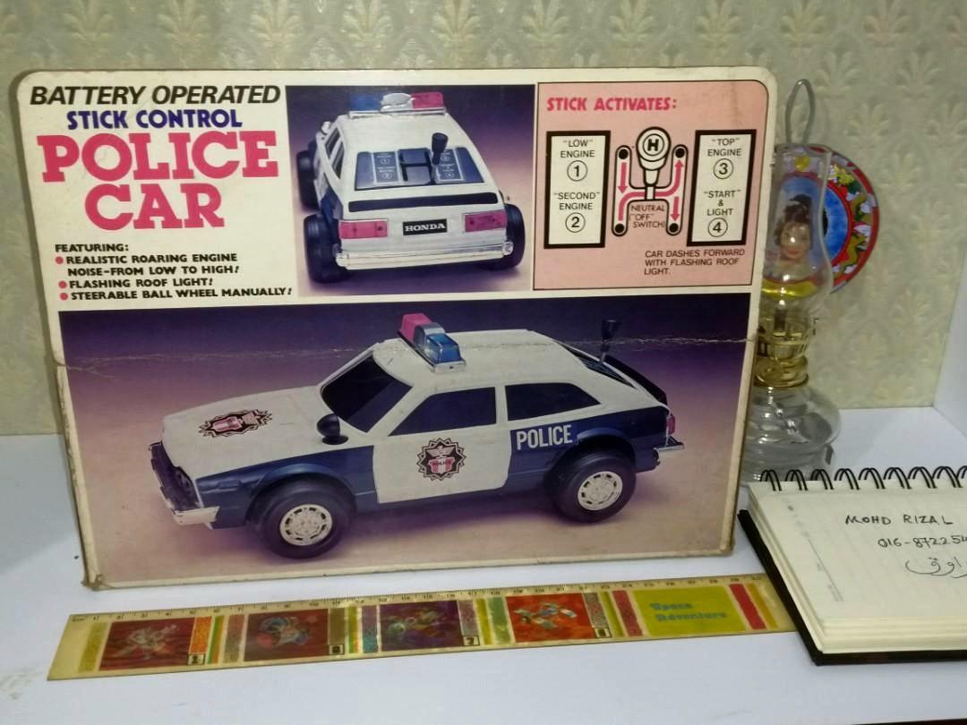 Police Car Battery Operated Stick Control 70s 80s not Hotwheels ...