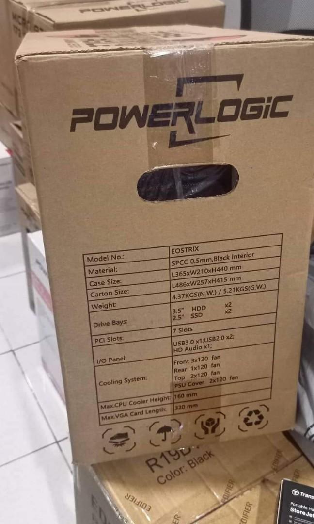 Powerlogic EOSTRIX Tempered Glass Gaming Series PC Case, Computers ...
