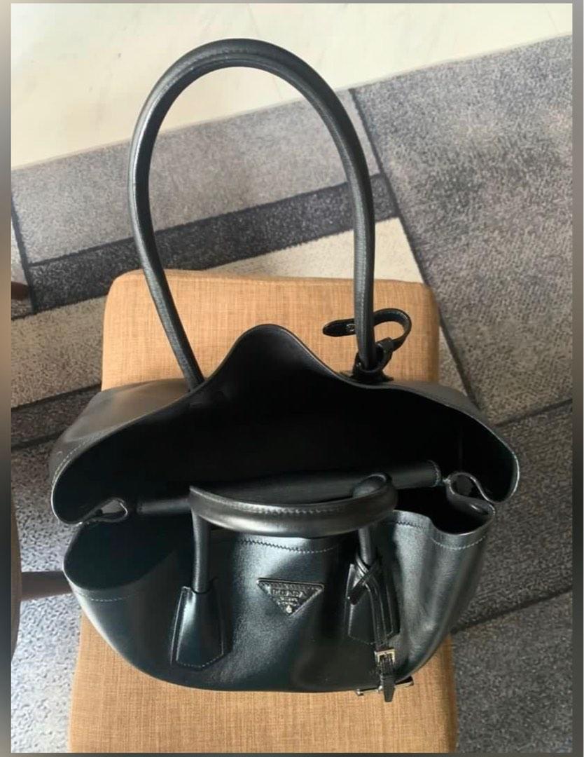 Prada BR5070 City Carf Leather Hand Tote Bag Black, Luxury, Bags & Wallets on Carousell