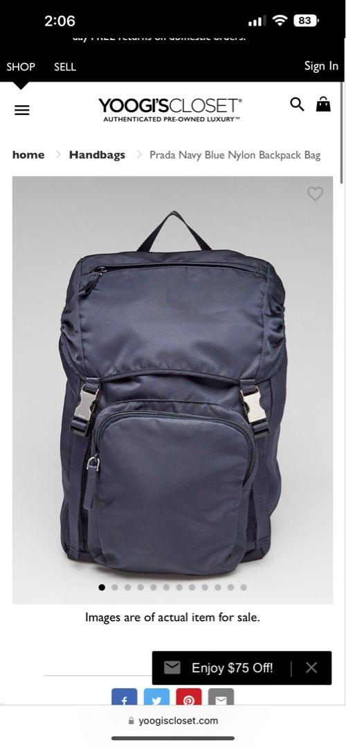 Prada Navy Blue Nylon Backpack Bag, Luxury, Bags & Wallets on Carousell