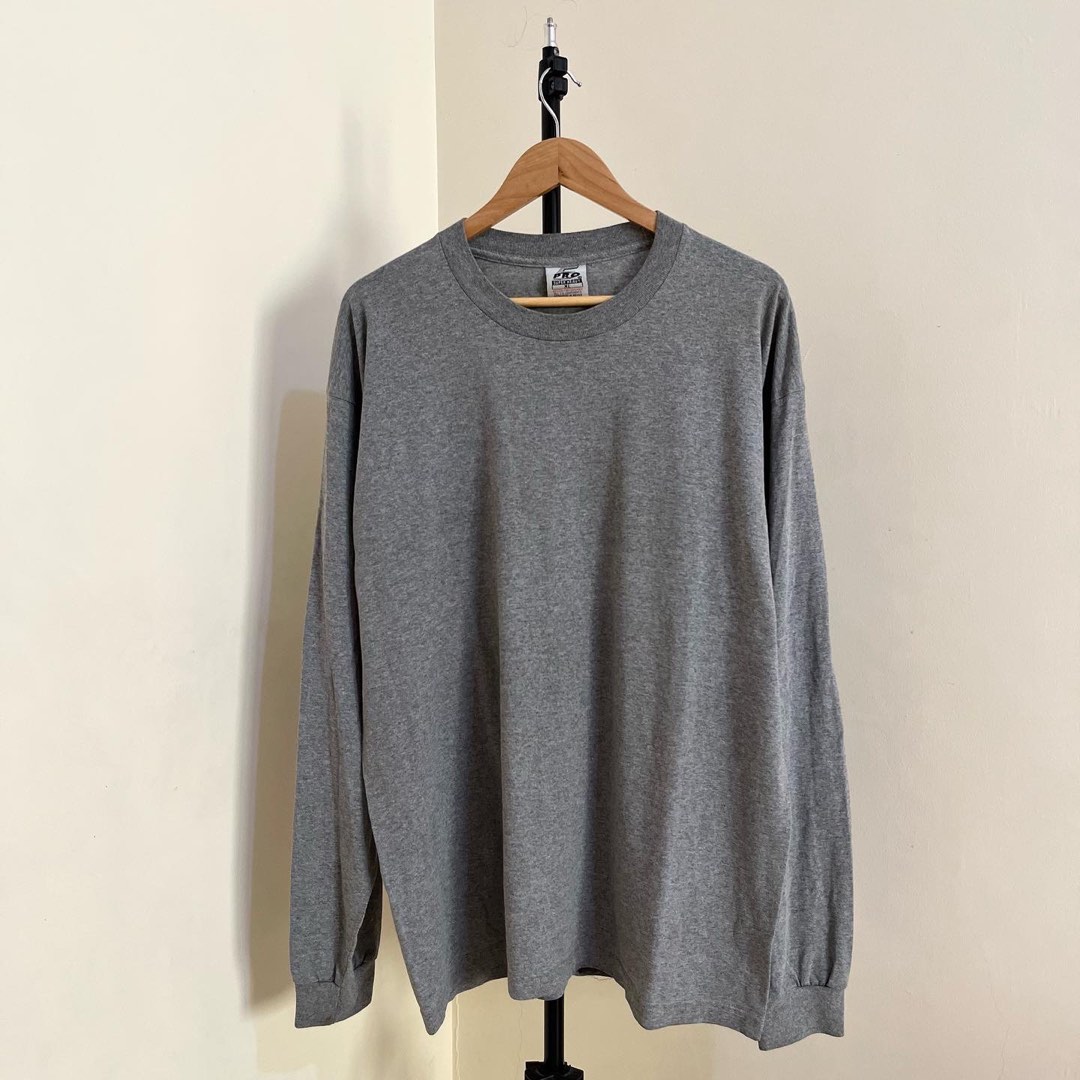 Pro Club Grey Longsleeves, Men's Fashion, Tops & Sets, Tshirts & Polo ...