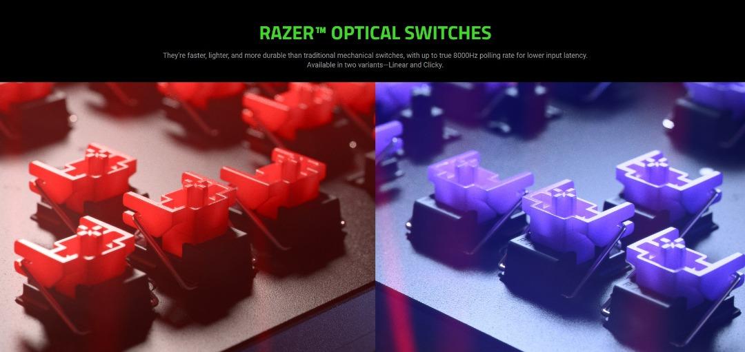 RAZER HUNTSMAN V2 Tenkeyless TKL Optical + Mechanical Gaming Keyboard ...