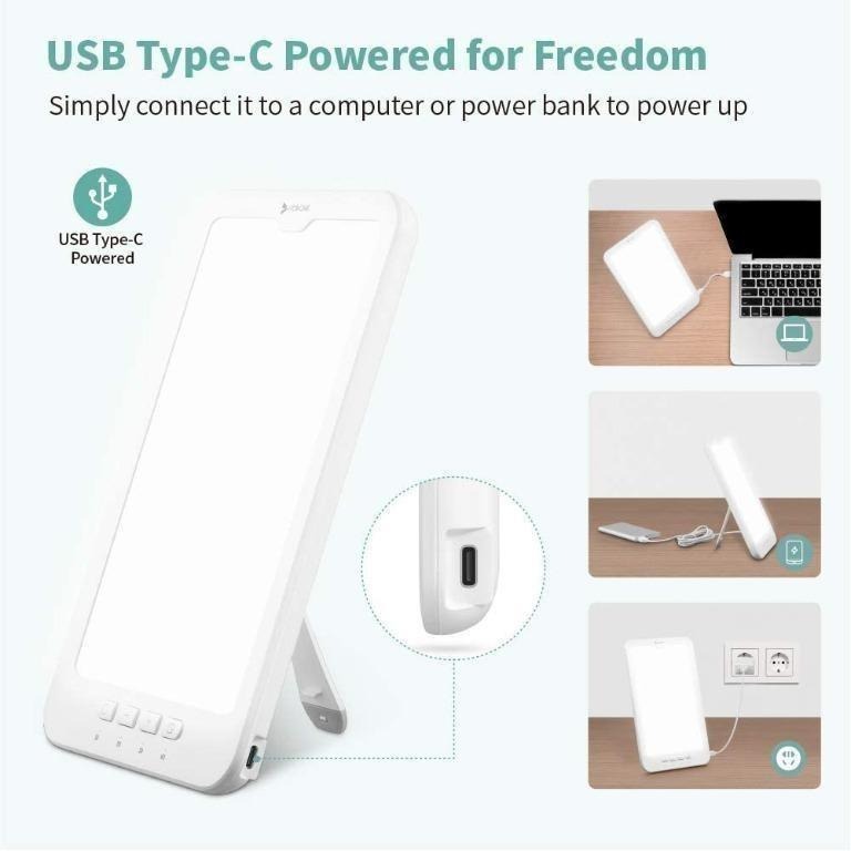 SAD Lamp, Hosome 10,000 Lux SAD Light, Portable Light Sun Lamp, USB ...
