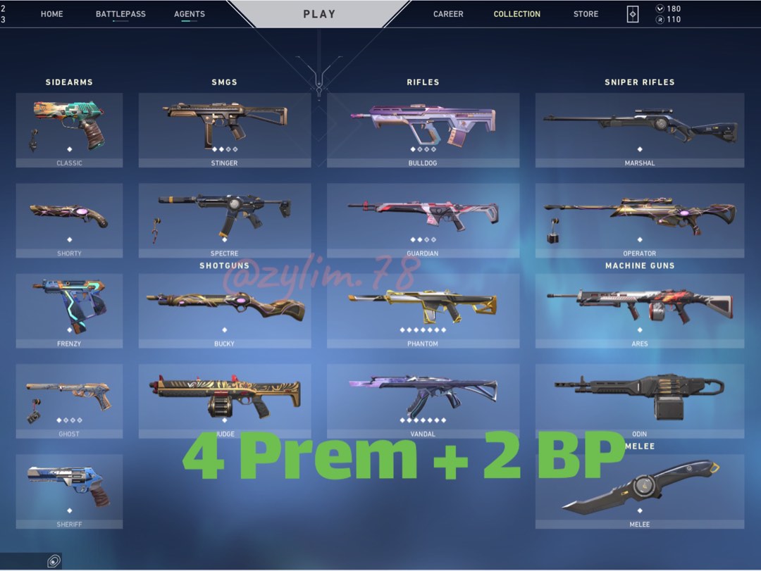 SENTINELS VANDAL+PRIME PHANTOM, 4 PREMIUM+2 BP VALORANT ACCOUNT#33 ...