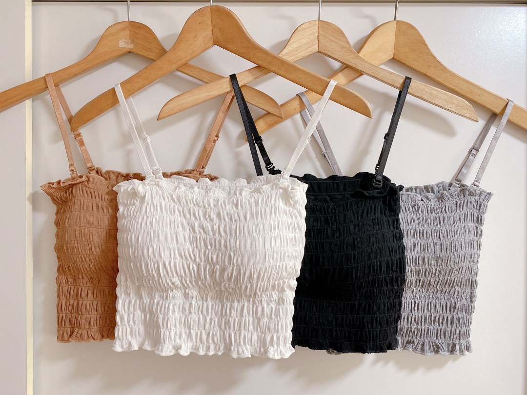 Set of 4 Smocked Cami Top, Women's Fashion, Tops, Sleeveless on Carousell