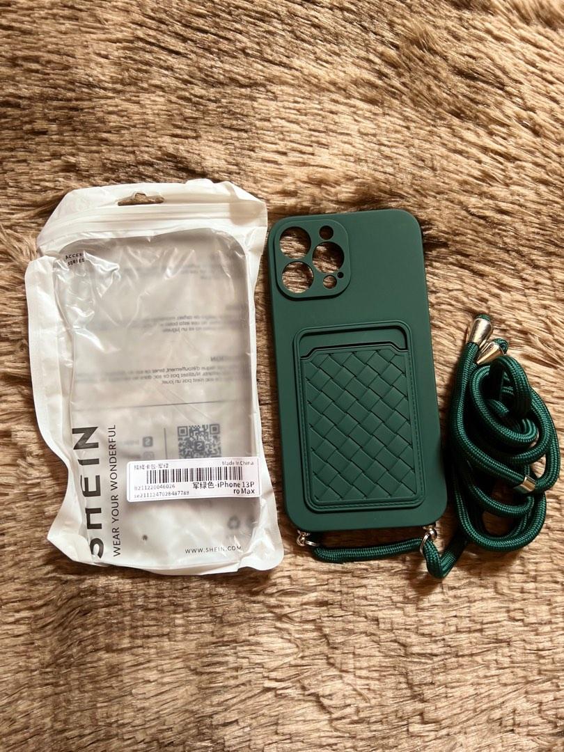 SHEIN iPhone 13 Pro Max Case in Forest Green with Strap, Mobile Phones ...