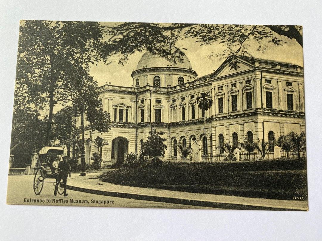 Singapore postcard 1920s entrance to raffles museum mint, Hobbies ...