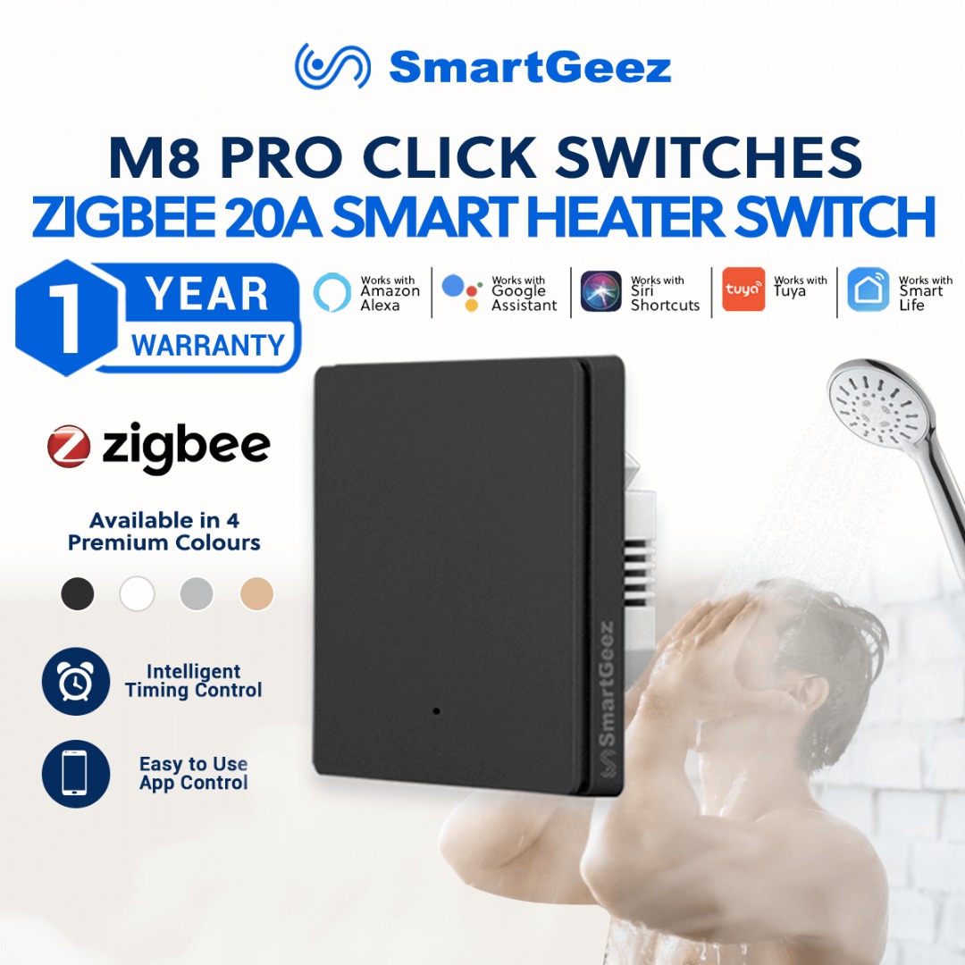 SmartGeez 20A Zigbee Smart Water Heater Switch for Broiler 4400W App Remote Control Tuya Smart ...