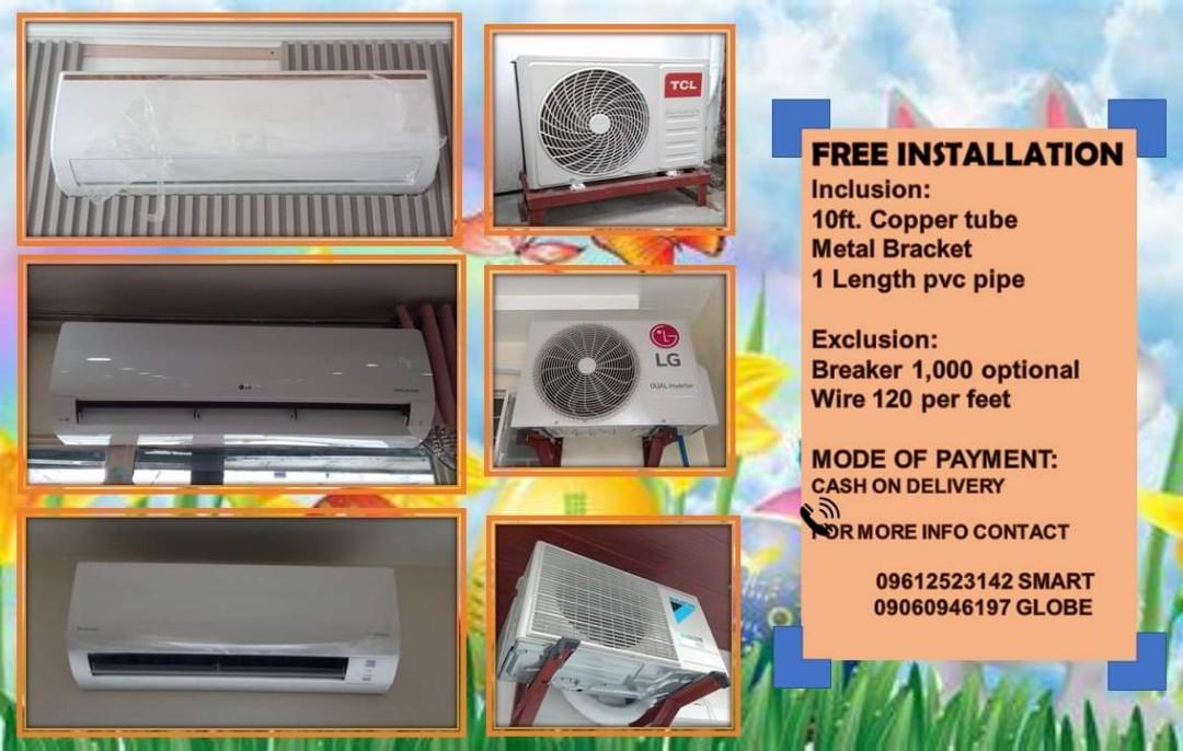 SPLIT TYPE!!! FREE INSTALLATION BRANDNEW AIRCON INVERTER, TV & Home ...